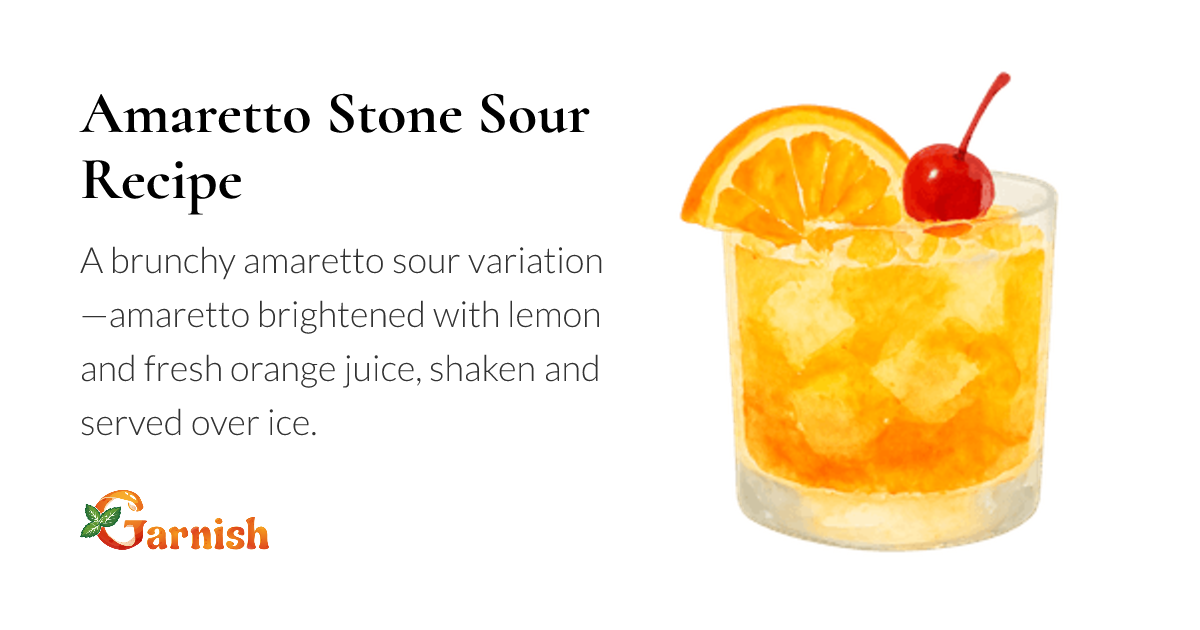 Amaretto Stone Sour Cocktail Recipe | Garnish
