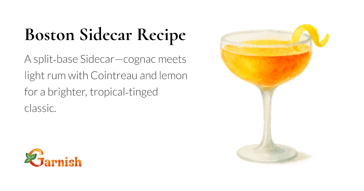 Boston Sidecar Cocktail Recipe | Garnish