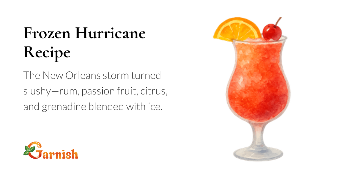 Frozen Hurricane Cocktail Recipe | Garnish