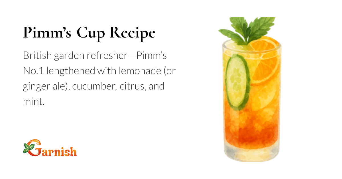 Pimm’s Cup Cocktail Recipe | Garnish